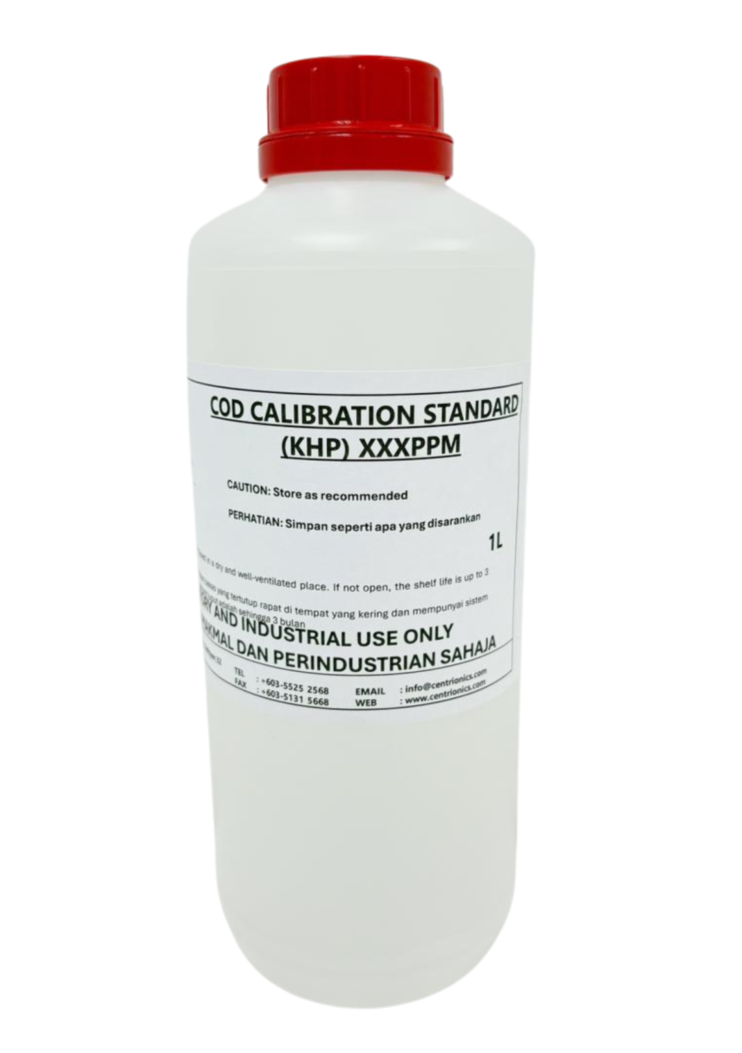 COD Calibration Standard Solution 10ppm - 20,000ppm (KHP), 1L - Centrionics